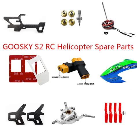Goosky S2 Rc 헬리콥터 예비 부품 메인 샤프트 수평 축 프로펠러 모터 후드 스와시 플레이트 로터 클립 테일 파이프