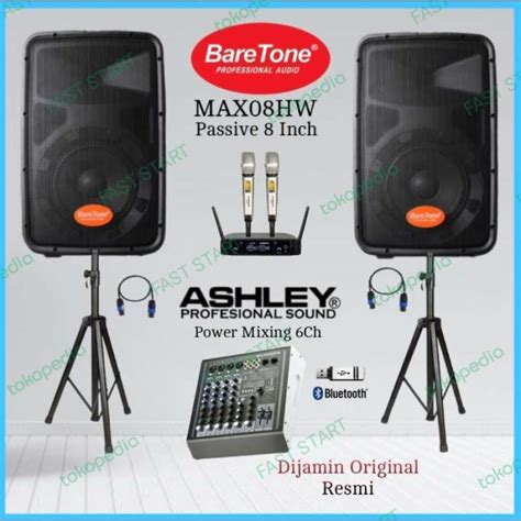 Promo Paket Karaoke Speaker Baretone Max08hw Power Mixer Ashley 6ch Mic 2 Diskon 23 Di Seller