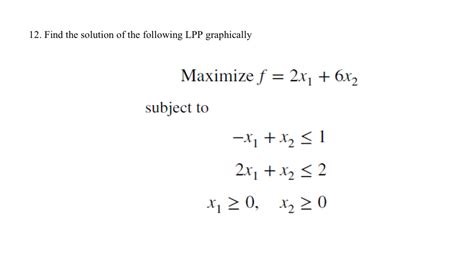 solved find the solution of the following lpp graphically