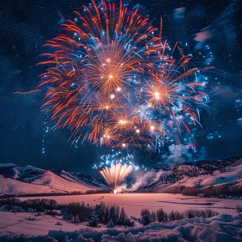 Free Stunning Firework Display Photo Fireworks Night Snow