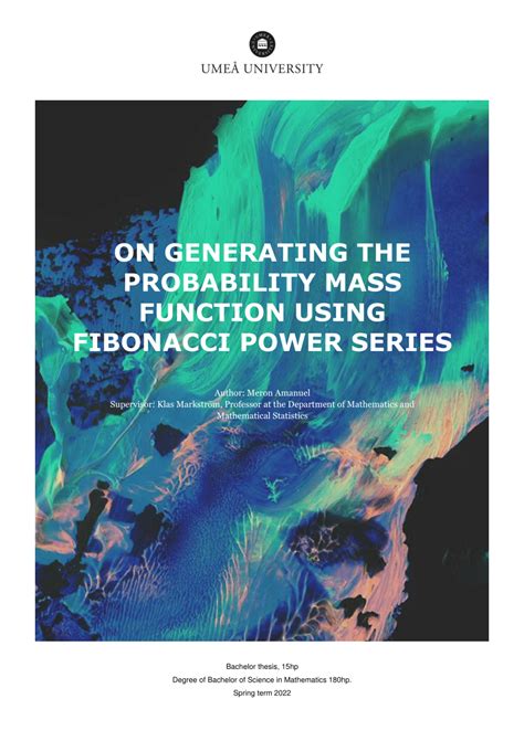 PDF ON GENERATING THE PROBABILITY MASS FUNCTION USING FIBONACCI POWER