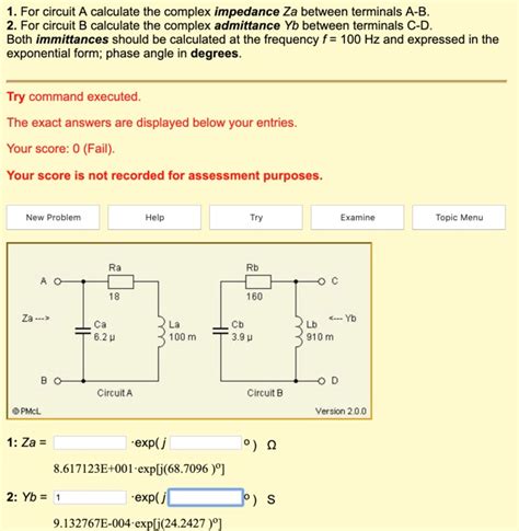 Solved For Circuit A Calculate The Complex Impedance Za Chegg