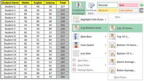 Conditional Formatting Highlighting Top 10 Values In Excel