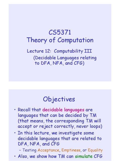 cs5371 theory of computation lecture 12 computability iii decidable