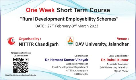 One Week Short Term Course