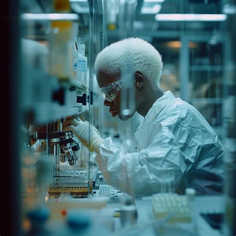 Premium Photo Scientist Using Microscope In Hightech Lab