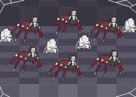 2d Pixel Art Spider Queen Sprites By Elthens Pixel Art Shop