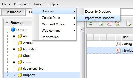 Dropbox Integration Component LogicalDOC