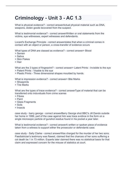 Criminology Unit 3 Ac 13 2023 With Complete Solution