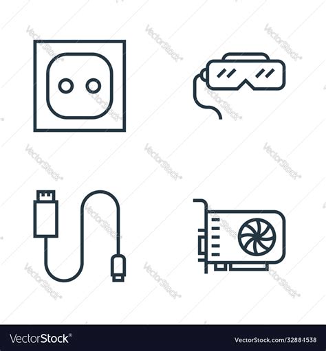 Hardware Line Icons Linear Set Quality Line Set Vector Image