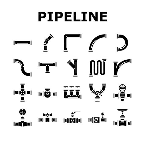 Premium Vector Pipeline Oil Industry Gas Pipe Icons Set Vector