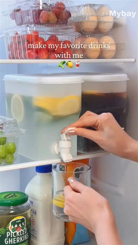 Large Capacity Refrigerator Drink Dispenser Leakproof Faucet And Modern