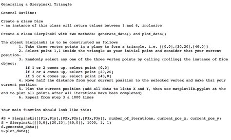 Generating A Sierpinski Triangle General Outline