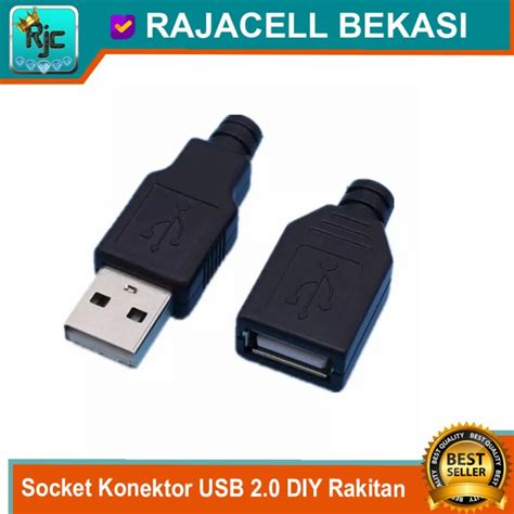Jual Socket Konektor Usb Diy Rakitan Housing Usb Type A Male Female