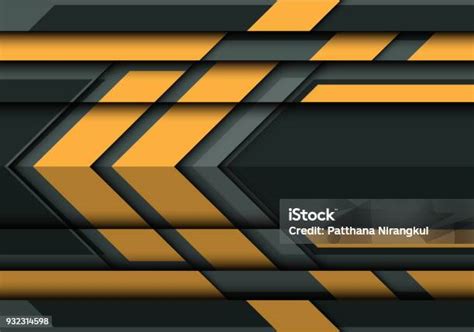 회색 금속 3d 디자인 현대 미래 배경 벡터 일러스트 레이 션에 추상 노란 화살표 0명에 대한 스톡 벡터 아트 및 기타 이미지 0명 3차원 형태 개념 Istock