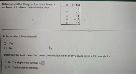 solved determine whether the given function is linear or