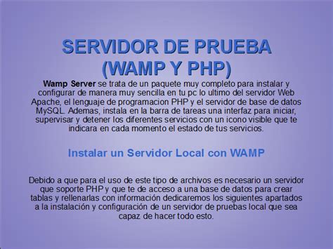 servidor de prueba wamp y php
