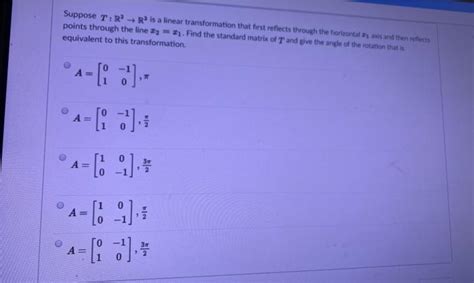 Solved Suppose T R R Is A Linear Transformation That Chegg Com
