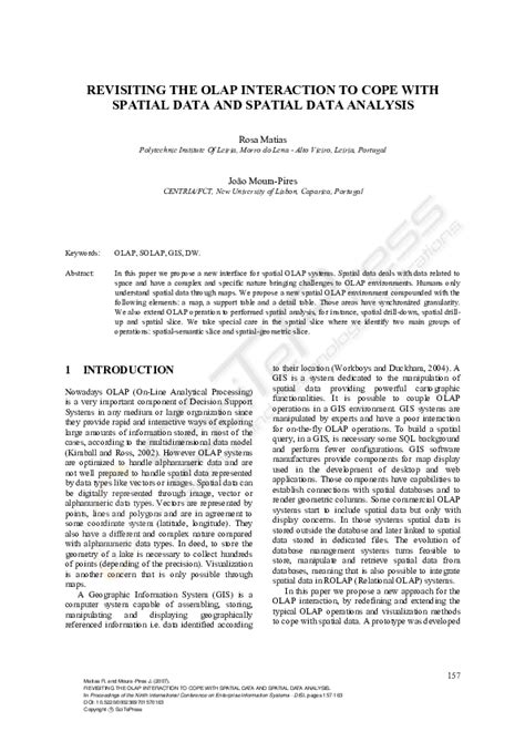pdf revisiting the olap interaction to cope with spatial data and