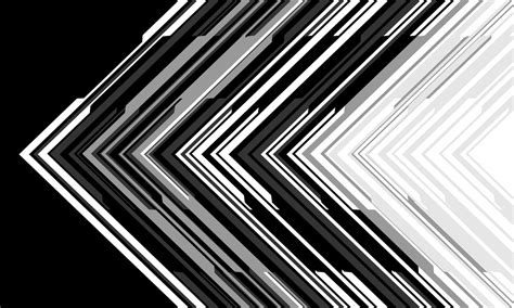 Abstract White Black Grey Arrow Cyber Circuit Pattern Direction