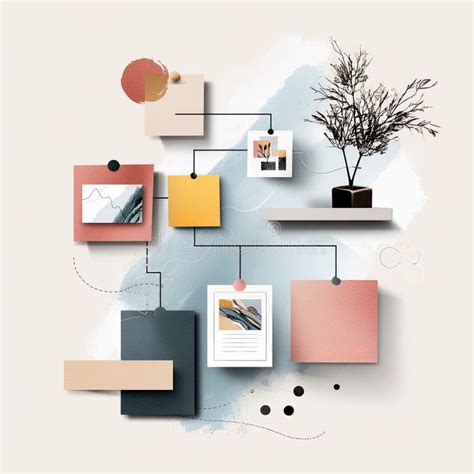 Mind Map Connecting Ideas With Visual Representation Stock Illustration