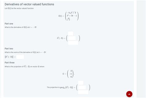 Solved Derivatives Of Vector Valued Functions Let V T Be Chegg