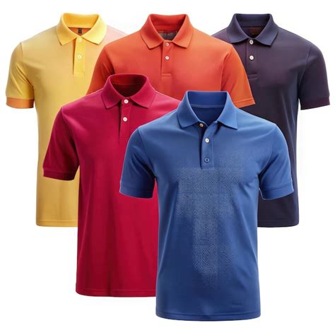 Collection Of Five Polo Shirts In Various Colors Displayed For Sale Generative Ai Premium Ai