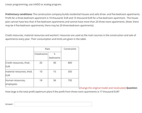 solved linear programming use lindo or analog program