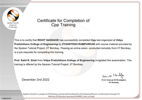 Rohit Gadhave On Linkedin Iitbombay Spokentutorial Cpp Project