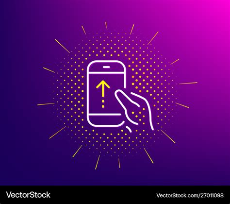 Swipe Up Phone Line Icon Scrolling Arrow Sign Vector Image