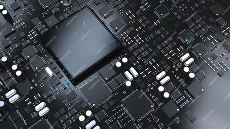 Premium Photo Electronic Components On A Printed Circuit Board In Large Quantities