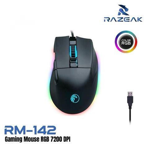 Razeak Rm 142 Gaming Mouse Macro เมาส์เกมมิ่งมีไฟ Rgb ปรับ Dpi 7200 รับประกัน 1 ปี Shopee