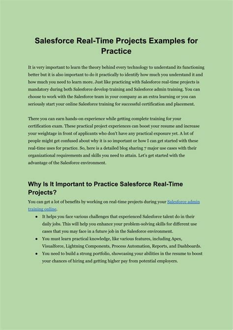 Ppt Salesforce Real Time Projects Examples For Practice Powerpoint Presentation Id 13775182