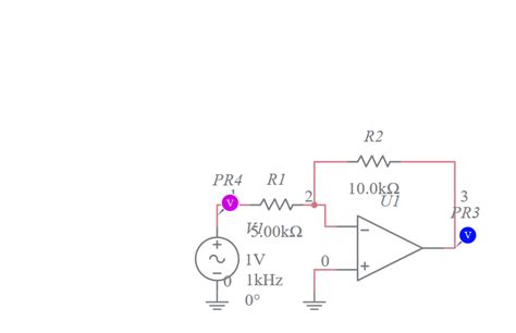 Inverting Amplifier Multisim Live