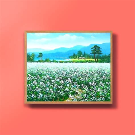 유화그림 메밀꽃 풍경 풍수지리 그림액자 10호 에누리 가격비교