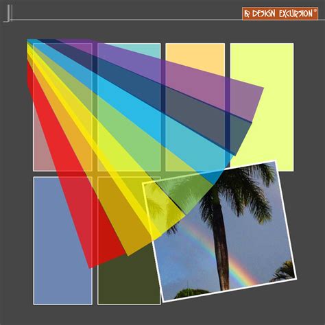 a design excursion® all the colours of the rainbow diffract light design moodboard inspo