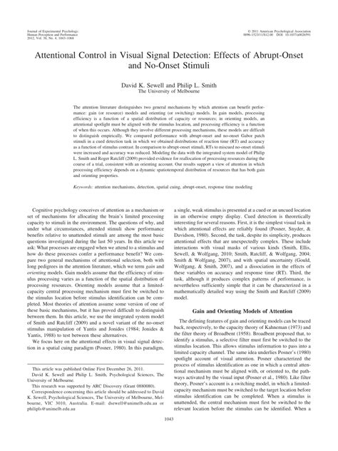 Pdf Attentional Control In Visual Signal Detection Effects Of Abrupt