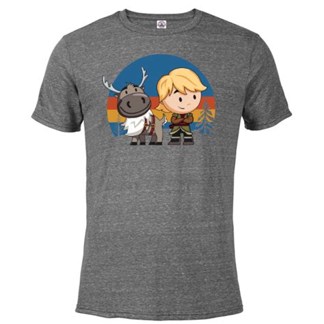 Disney Frozen 2 Sven And Kristoff Chibi T Shirt Short Sleeve Blended T Shirt For Adults