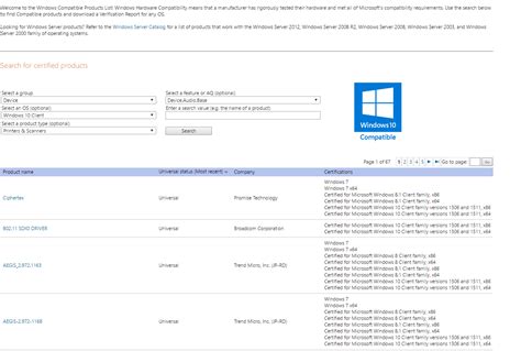 Windows Compatible Products List