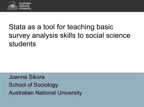 Ppt Stata As A Tool For Teaching Basic Survey Analysis Skills To
