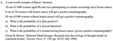 6 A Real World Example Of Bayes Theorem 10 Out Of 1000 Women Aged 40 And Over Participating