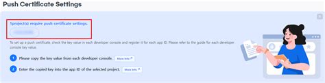 Push Certificate Settings Developer Guides