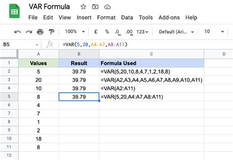 How To Use The VAR Formula In Google Sheets Sheetgo Blog