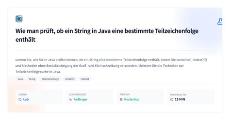 Wie Man Prüft Ob Ein String In Java Eine Bestimmte Teilzeichenfolge