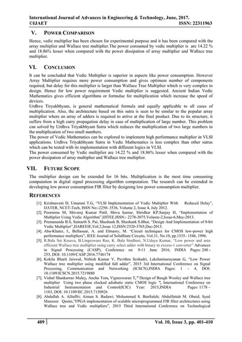 Vlsi Architecture Of An 8 Bit Multiplier Using Vedic Mathematics In