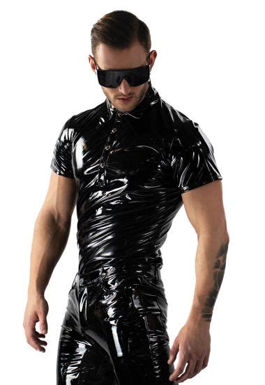 Grommet Leather Sleeveless Crop Top Men Black Crop Top