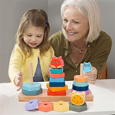 Little Wishlist Wooden Shape Sorting Stacking Blocks