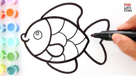 Cómo Dibujar Y Pintar Un Pez De Colores Con Brillantina How To Draw A