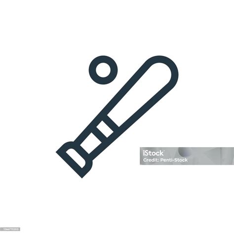 흰색 배경에 격리 된 야구 벡터 아이콘 개요 웹 사이트 디자인 및 모바일 응용 프로그램 개발을위한 얇은 라인 야구 아이콘 얇은 선 야구 윤곽 아이콘 벡터 일러스트레이션