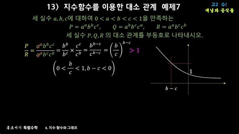 4 13 지수함수를 이용한 대소 관계 예제7 개념과 공식들 Youtube